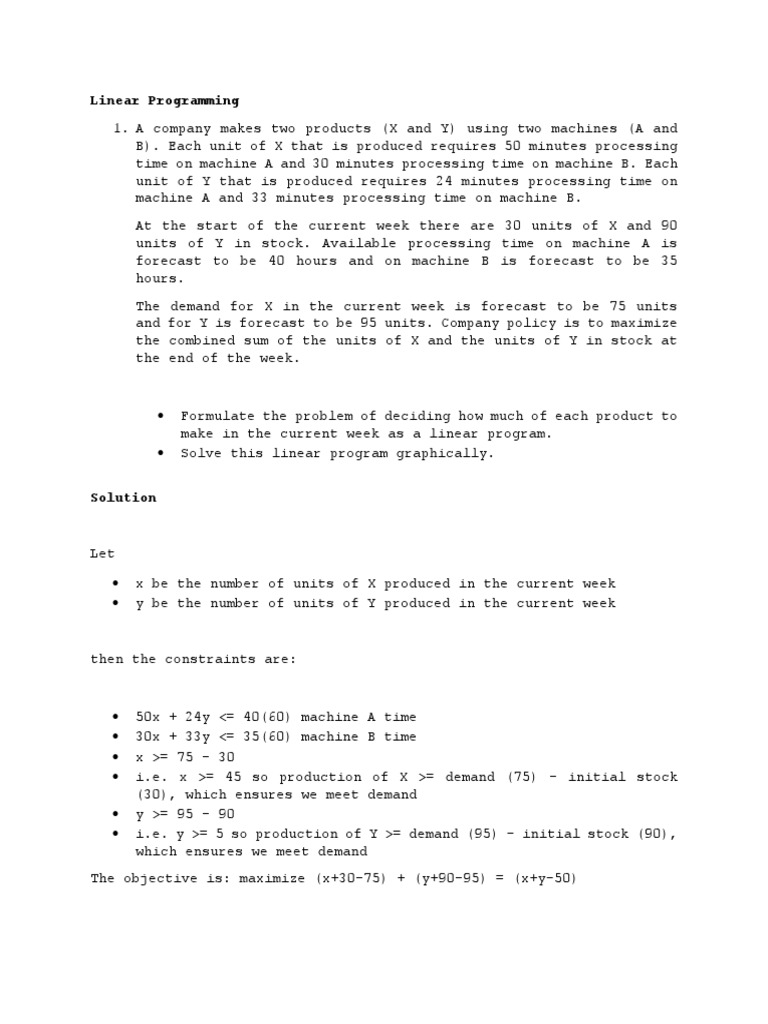 Linear Programming | PDF | Linear Programming | Mathematical Optimization