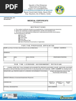 CS Form No. 211 Medical Certificate | PDF | Physician | Health Sciences