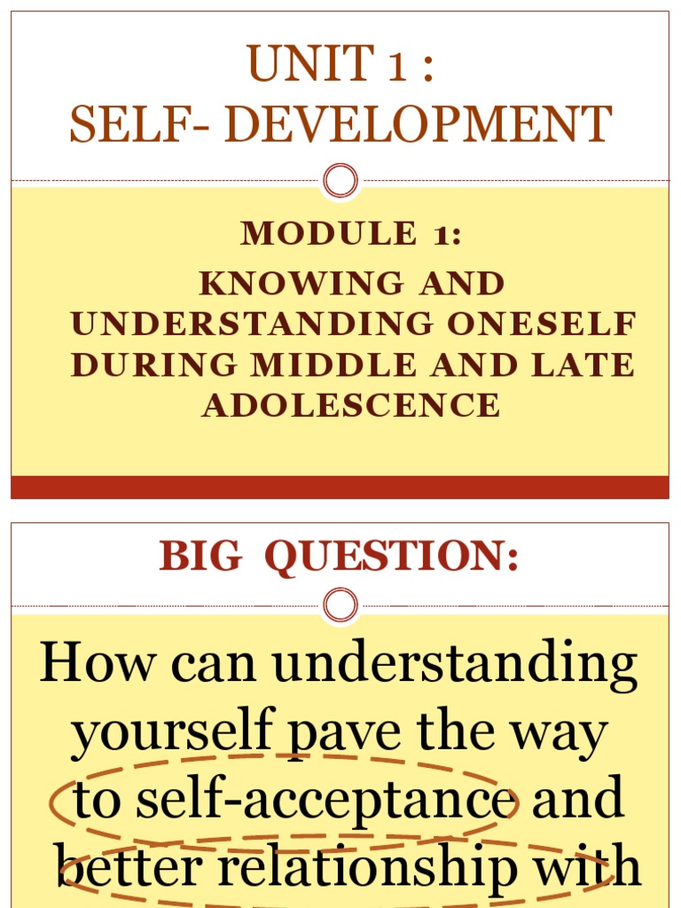 PerDev Unit 1 Module 1 | PDF | Self | Self Concept