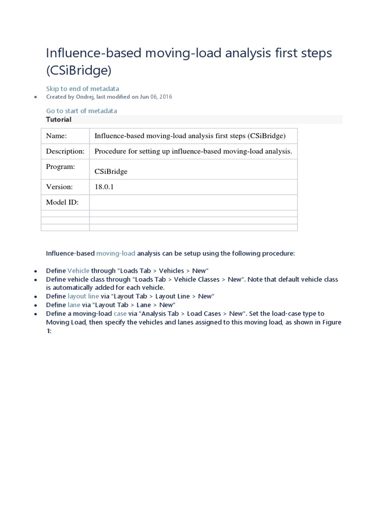 Influence-Based Moving-Load Analysis First Steps (Csibridge) | PDF | Computers | Technology ...