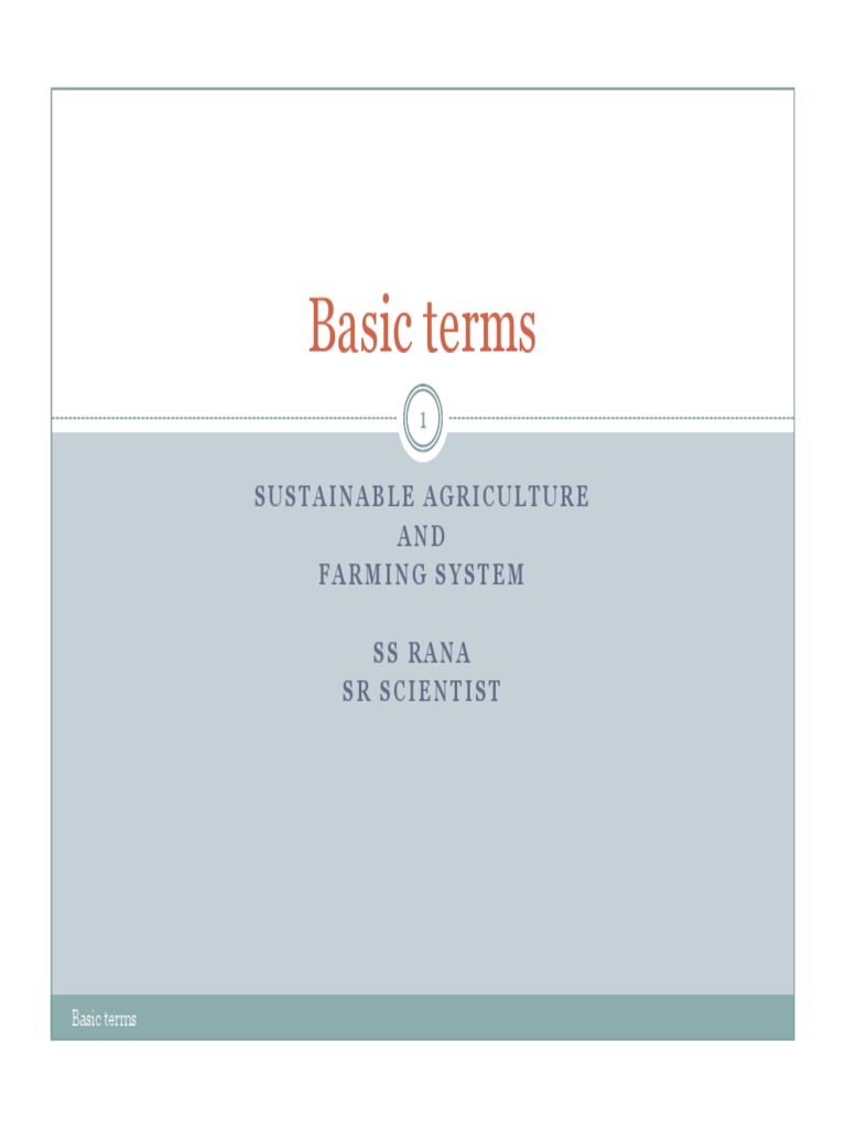 Sustainable agriculture terms | PDF | Agriculture | Organic Farming