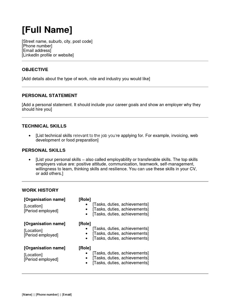 CV Template with Skills Focus | PDF | Behavior Modification | Learning