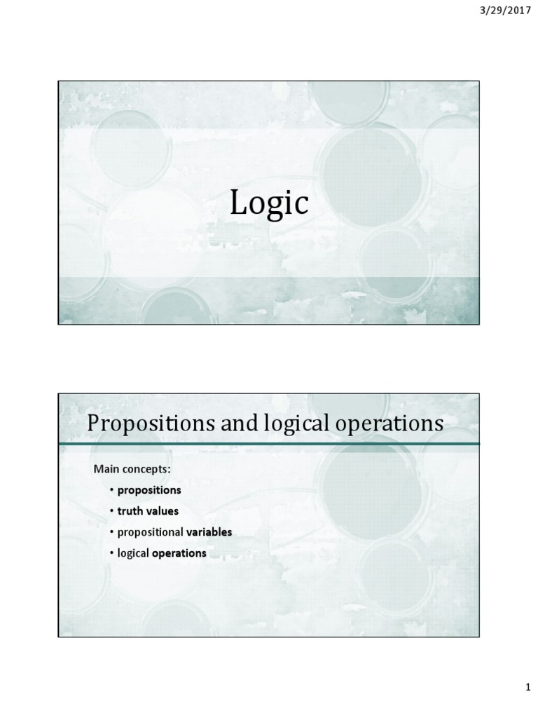 Logic: Propositions and Logical Operations | PDF | Argument | Proposition