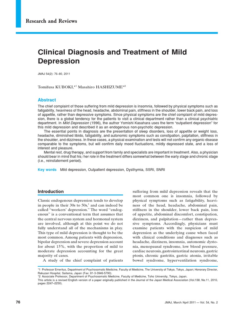 Mild Depressive Treatment | PDF | Major Depressive Disorder | Mood ...