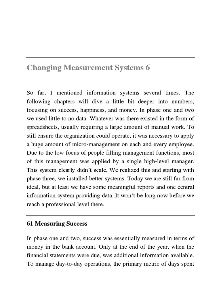 Changing Measurement Systems 6: 61 Measuring Success | PDF | Career ...