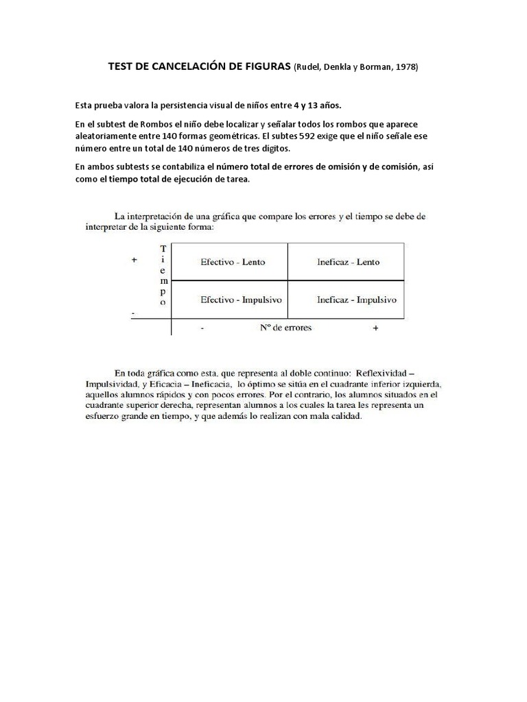 Corrección Test de Cancelación | PDF
