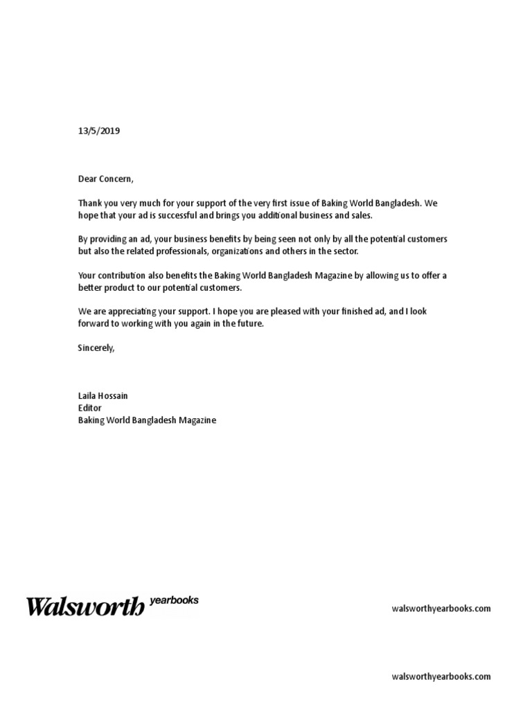 Business Ad Thank You Letter | PDF