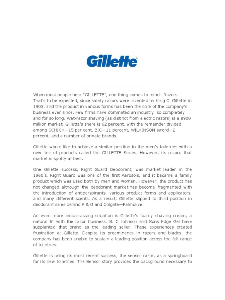 Gillette | PDF | Shaving | Razor