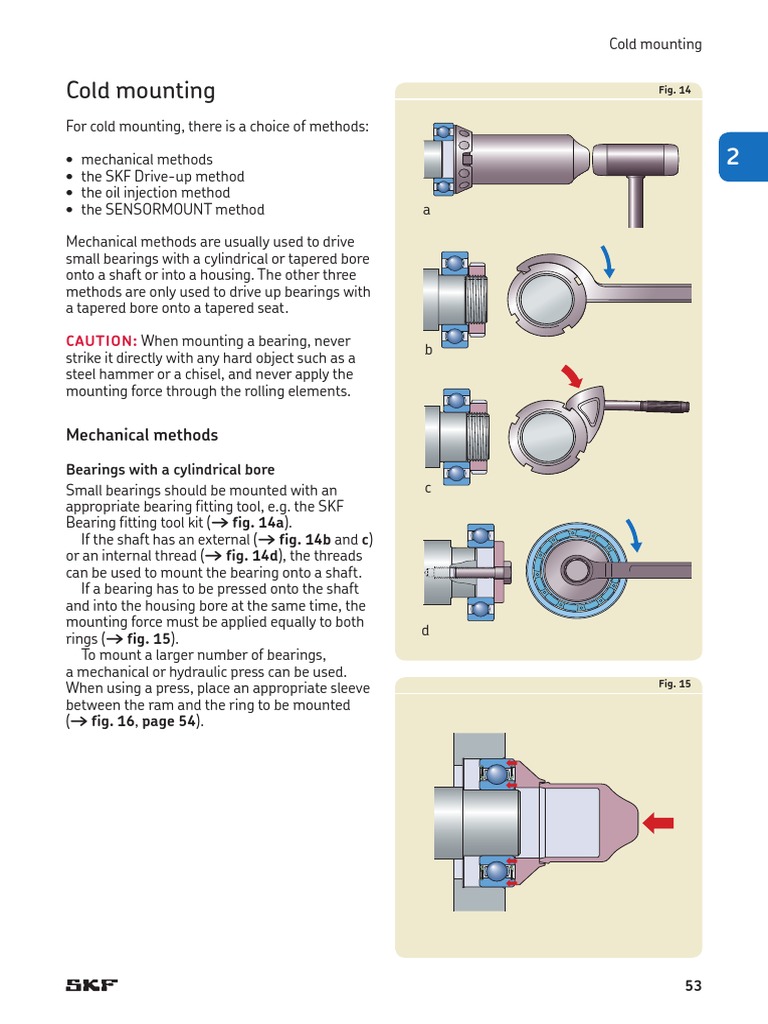 Cold Mounting Methods for Bearings | PDF | Bearing (Mechanical) | Tools