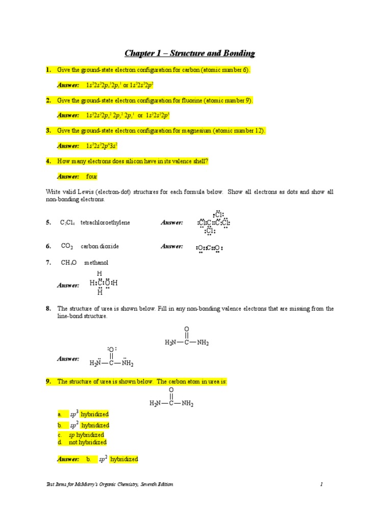 TB Chapter1 | PDF | Chemical Bond | Carbon
