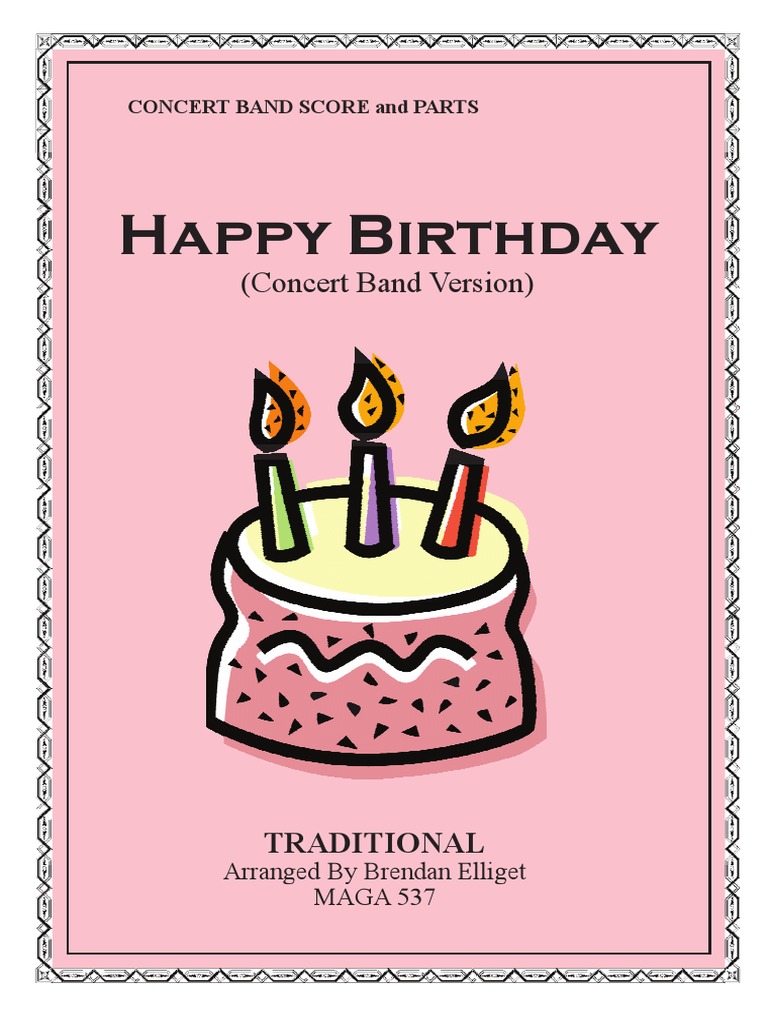 093 Sample Happy Birthday Concert Band Score and Parts PDF | PDF