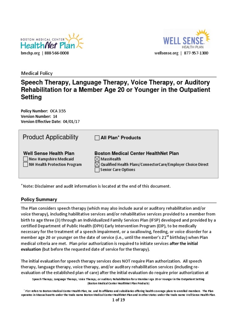 Speech Therapy | Download Free PDF | Speech Language Pathology ...