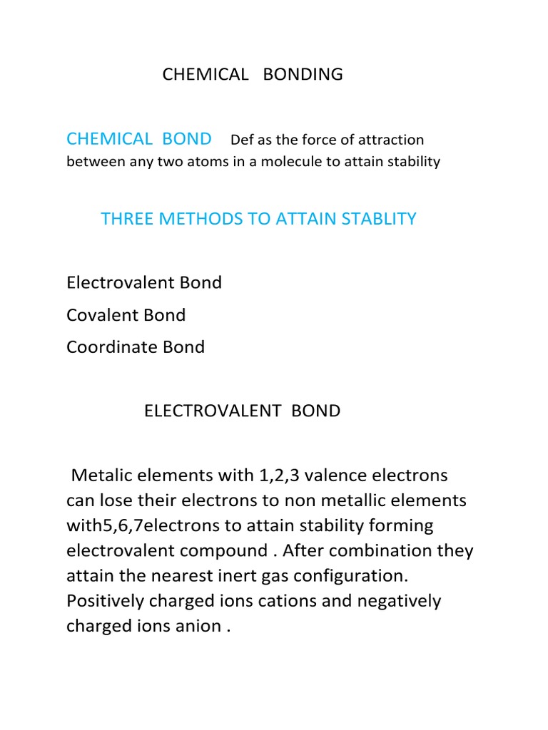 Chemical Bonding | PDF