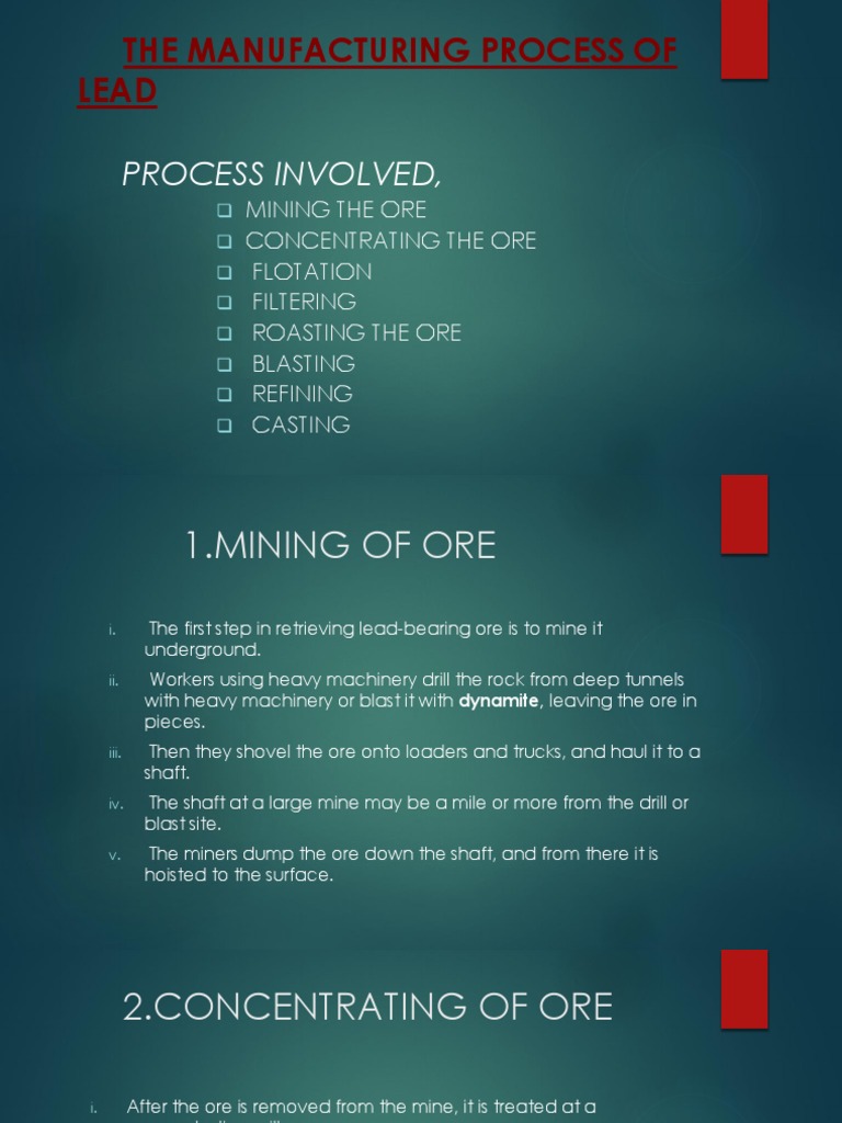 Lead Manufacturing Process Explained | PDF | Blast Furnace | Lead
