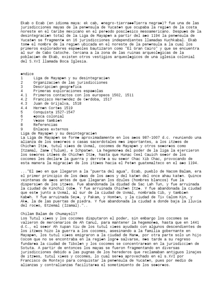 Ekab Wiki | Descargar gratis PDF | Península de Yucatán | Pueblos mayas