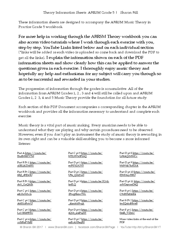 ABRSM Music Theory Grade 5 by Sharon Bill A4 | PDF | Clef | Interval ...