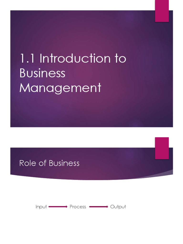 Introduction to Business Management | PDF | Employment | Factors Of ...