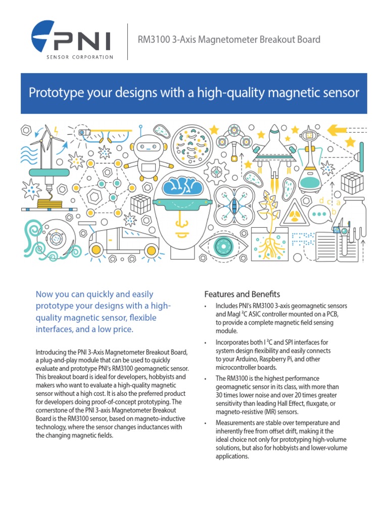 RM3100 Breakout Board Sales Sheet | PDF | Magnetometer | Printed ...