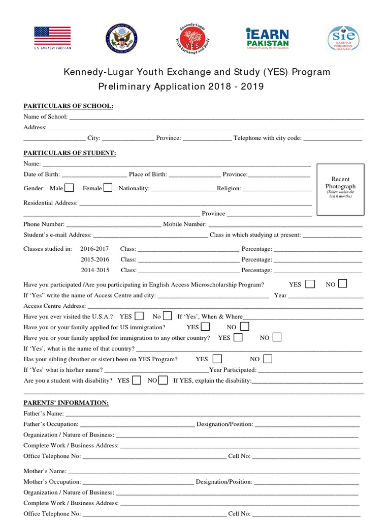 Kennedy-Lugar Youth Exchange and Study (YES) Program Preliminary ...