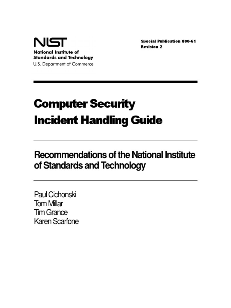 Computer Security Incident Handling Guide | PDF | Incident Management | Computer Security