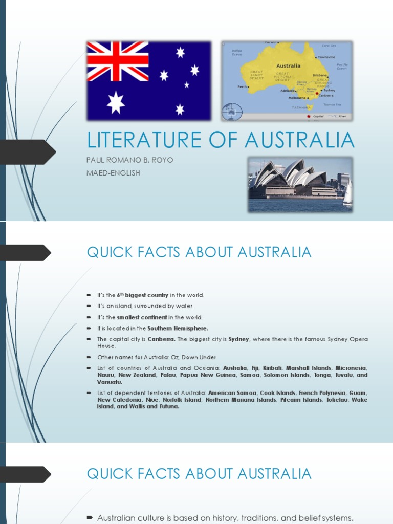Literature of Australia Report | PDF | Australian Literature | Poetry