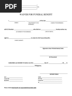 SSS Funeral Expense Waiver Form | PDF | Funeral | Burial