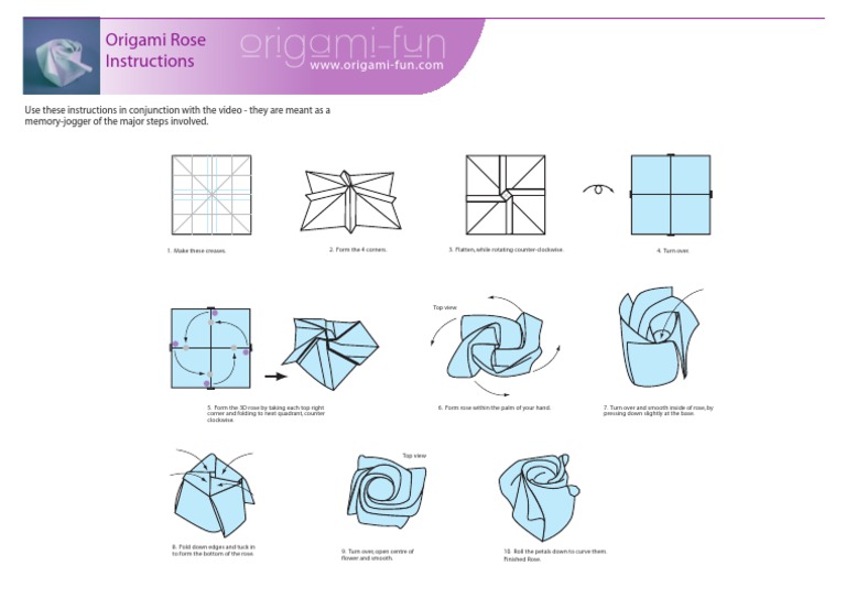 Step-by-Step Origami Rose Instructions | PDF