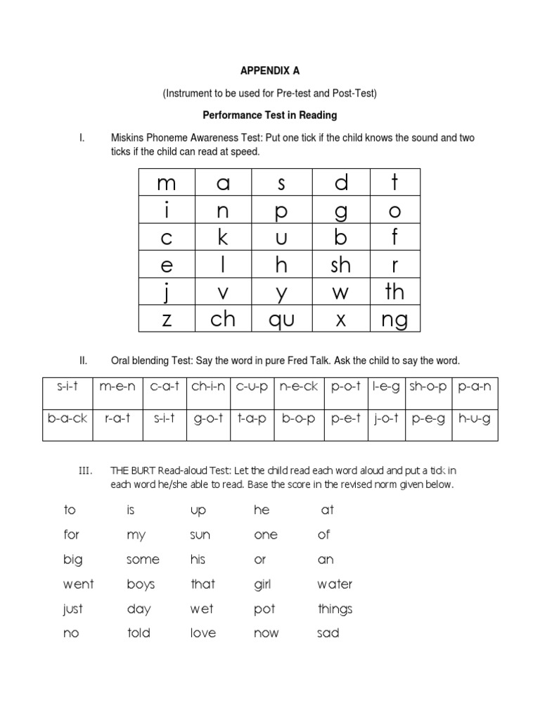 Instruments 1st Draft | PDF | Phonics | Teaching