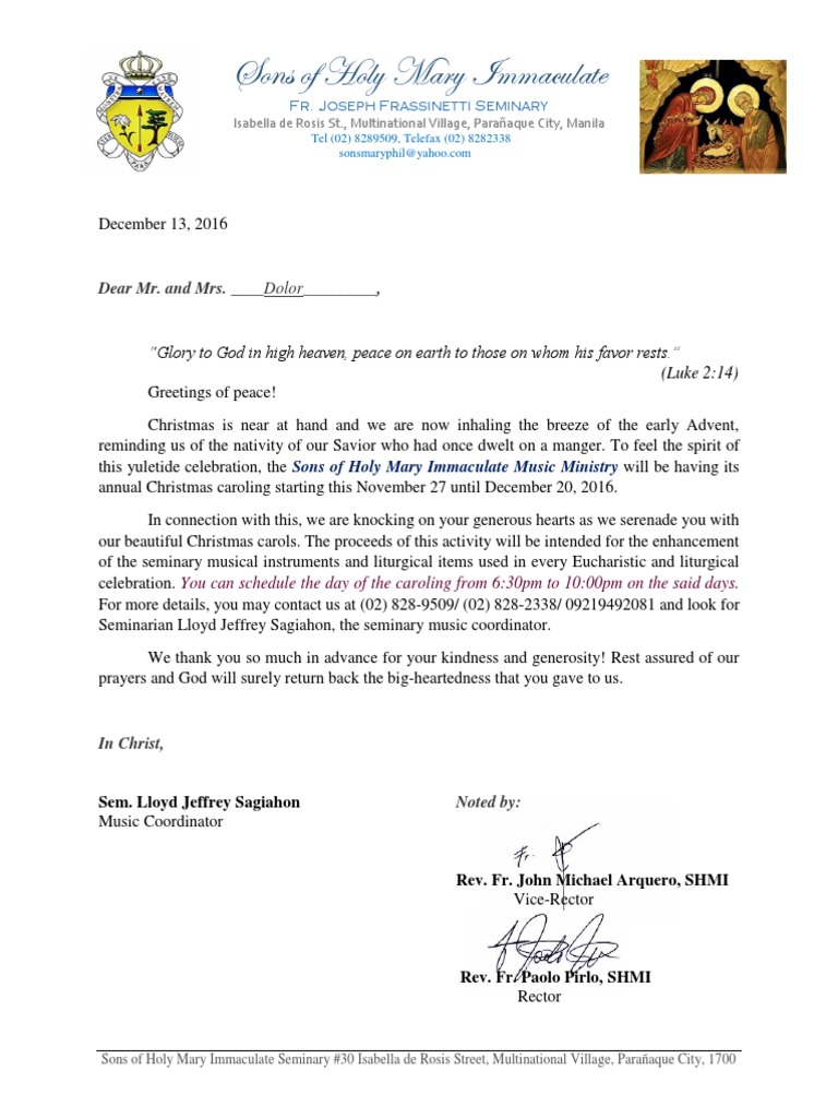 Caroling Letter | PDF