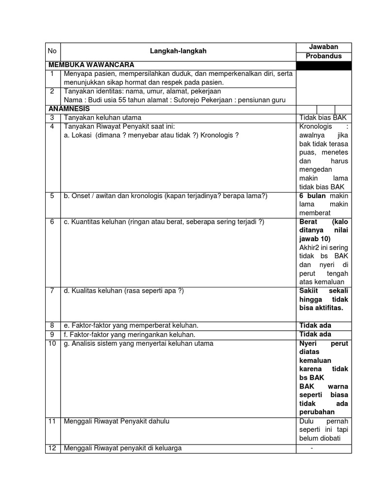 Probandus dalam Wawancara Medis | PDF