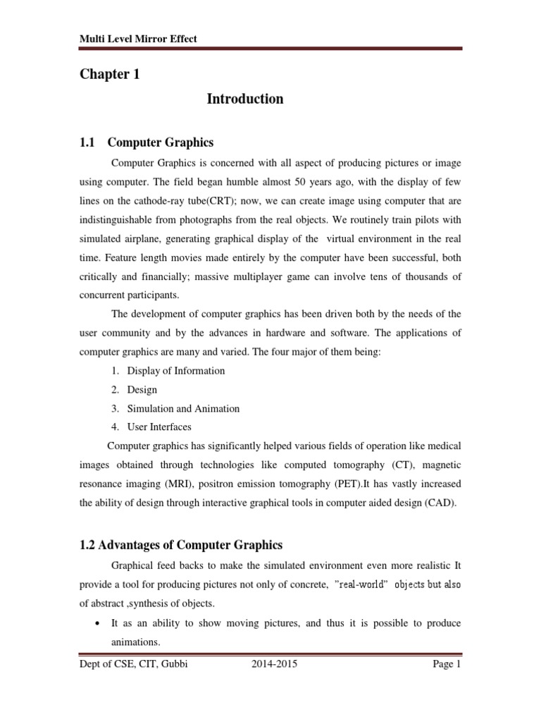 1.1 Computer Graphics: Multi Level Mirror Effect | PDF | Computer Graphics | 3 D Computer Graphics