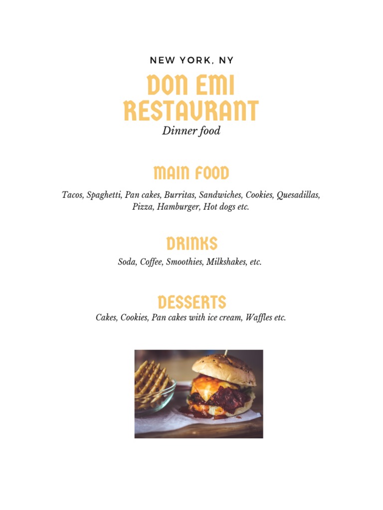 Don Emi Restaurant Menu Overview | PDF