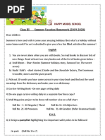 Class 1 Autumn Break Homework | PDF