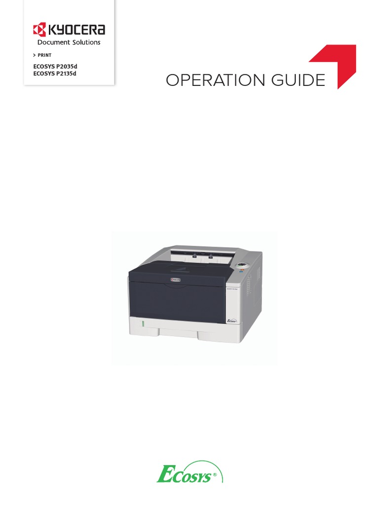 Operation Guide: ECOSYS P2035d ECOSYS P2135d | PDF | Printer (Computing) | Electromagnetic ...