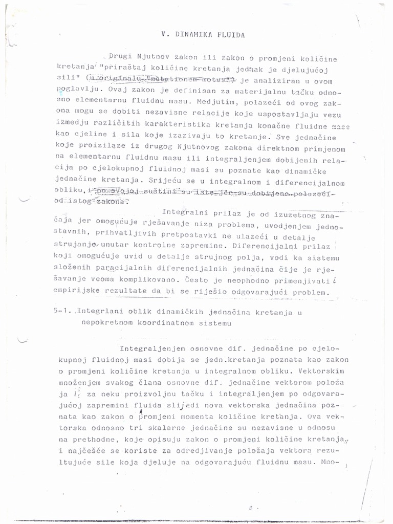 Mehanika Fluida - 005 DINAMIKA FLUIDA - Skripta U Rukopisu - Prof. DR ...