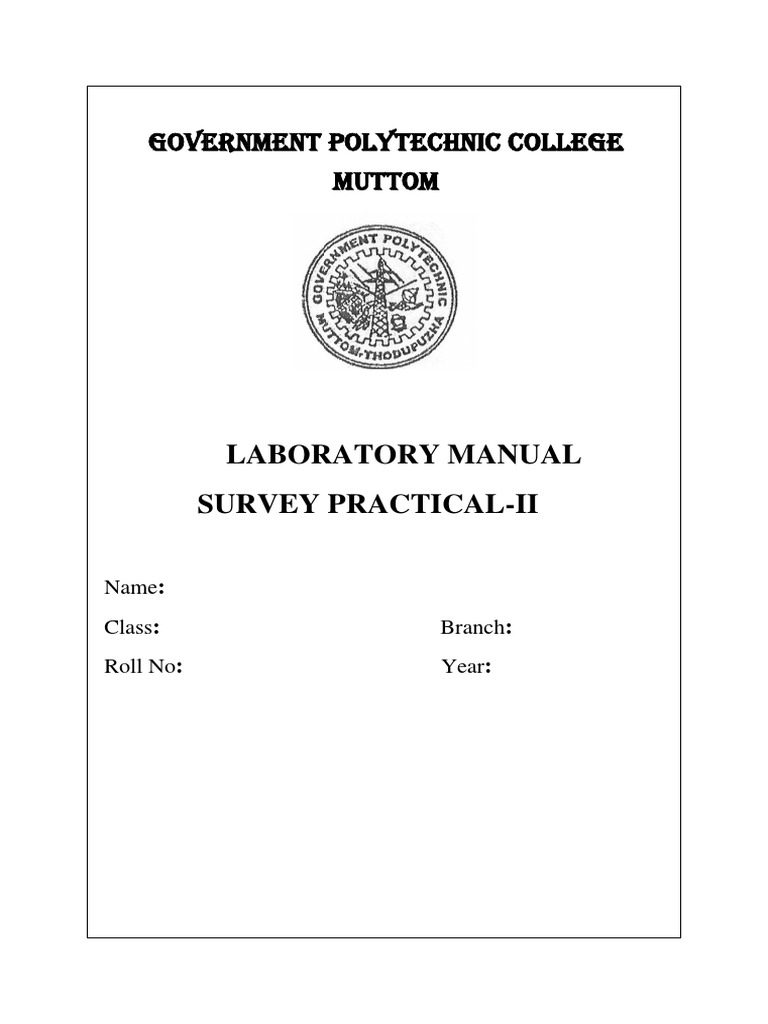 Government Polytechnic College Muttom: Laboratory Manual Survey ...