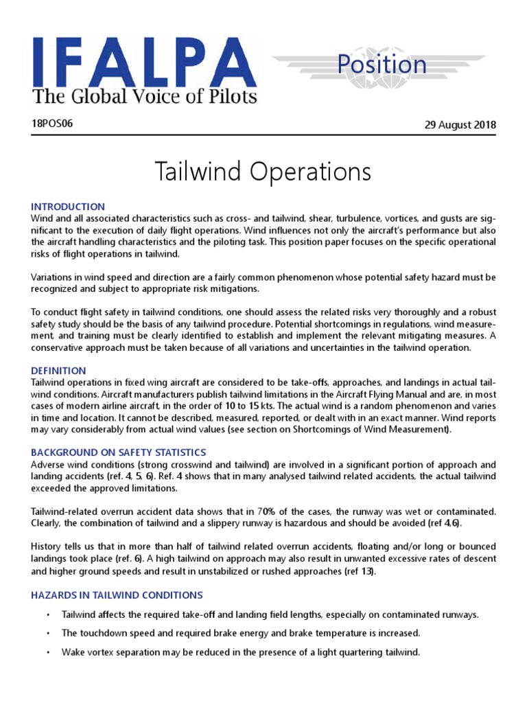 18pos06 Tailwind Operations | PDF | Aviation Safety | Wound