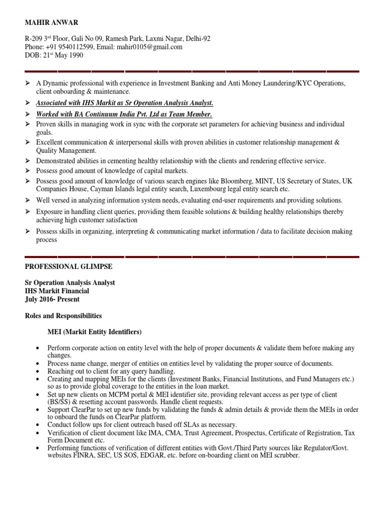 New Mahir Updated CV | PDF | U.S. Securities And Exchange Commission ...