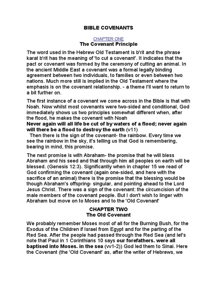 Bible Covenants | PDF | Covenant (Biblical) | Book Of Exodus