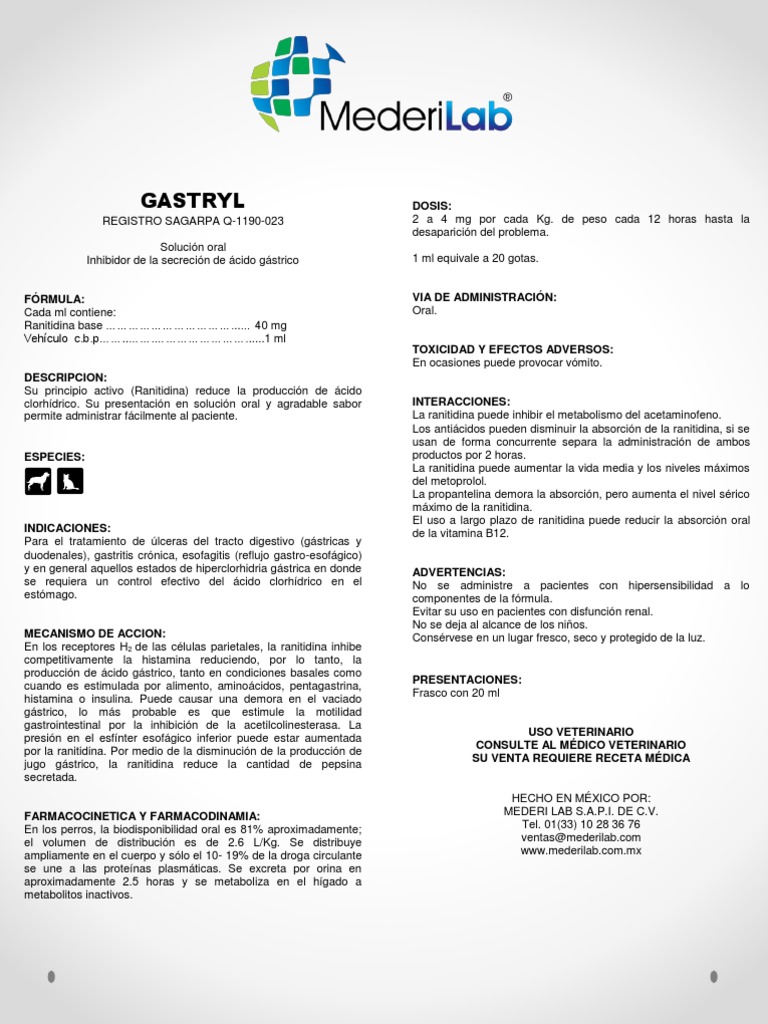 Gastryl Oral | PDF | Tratamientos médicos | Drogas