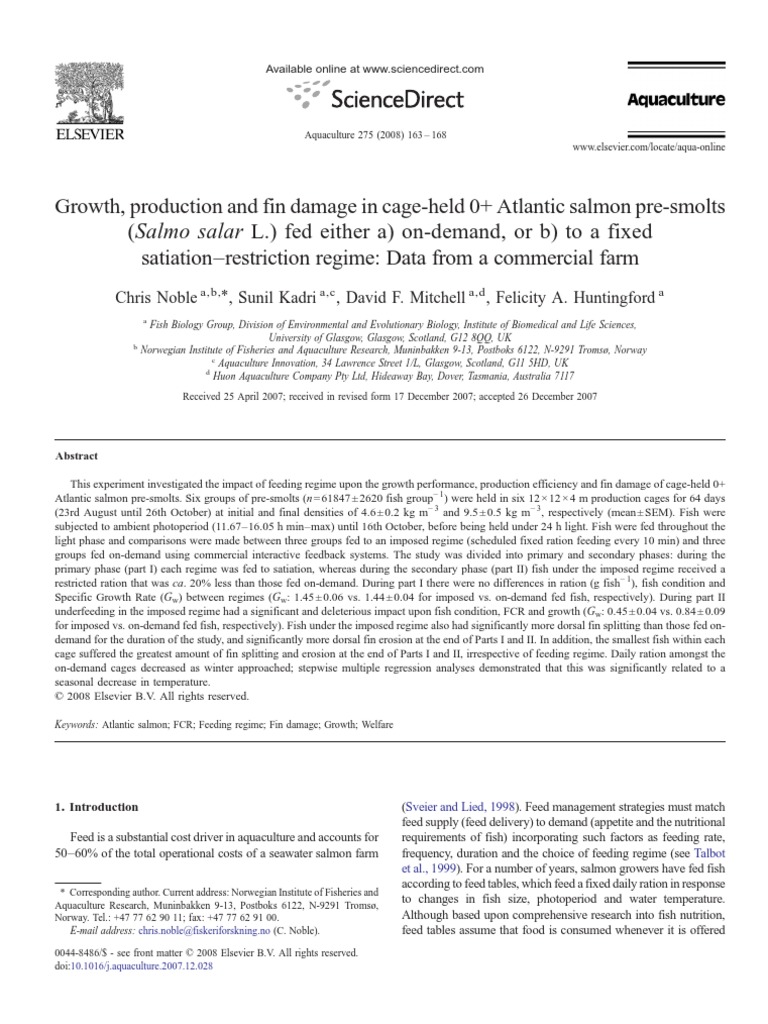 Fin Damage | PDF | Aquaculture | Salmon