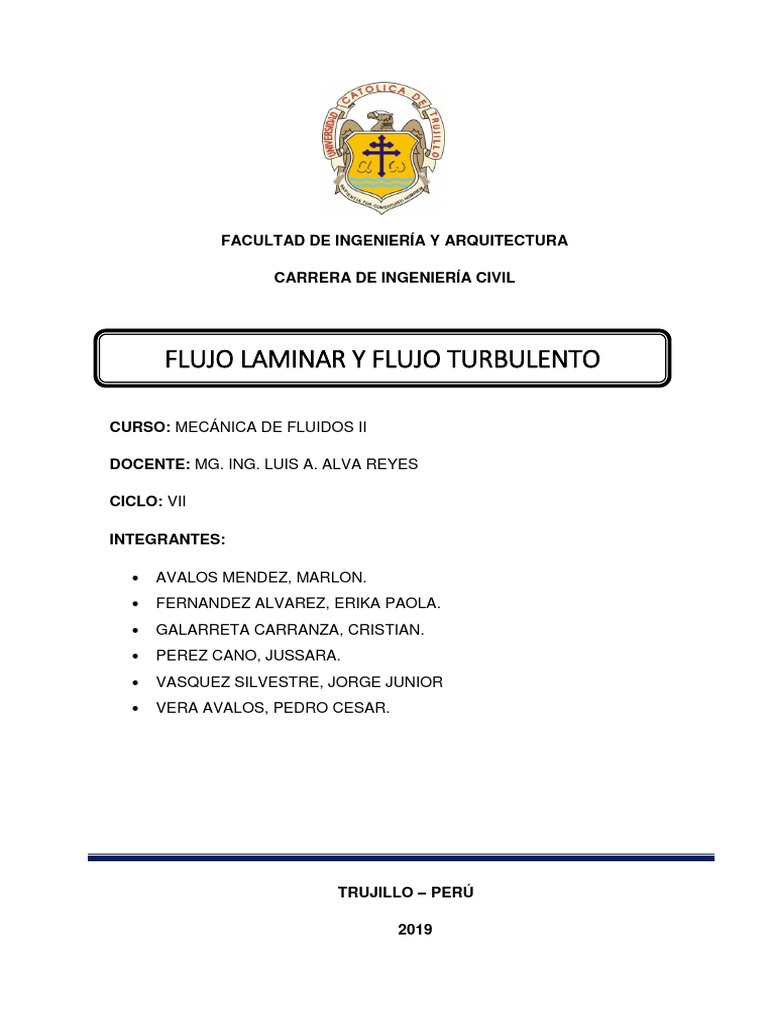Flujo Laminar y Turbulento - Final | PDF | Movimiento (física) | Flujo laminar