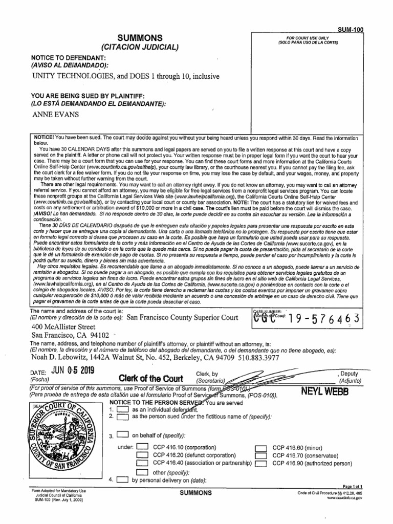 Anne Evans vs. Unity | PDF