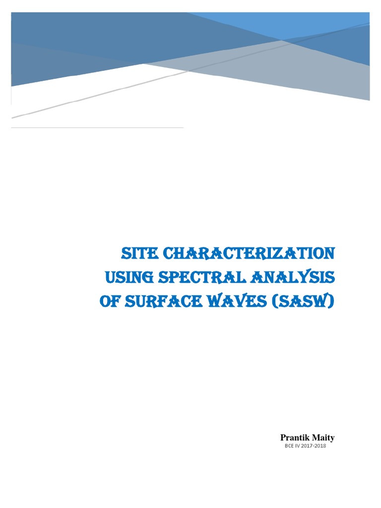 Site Characterization Using Spectral Analysis of Surface Waves (Sasw) | PDF | Waves | Spectral ...
