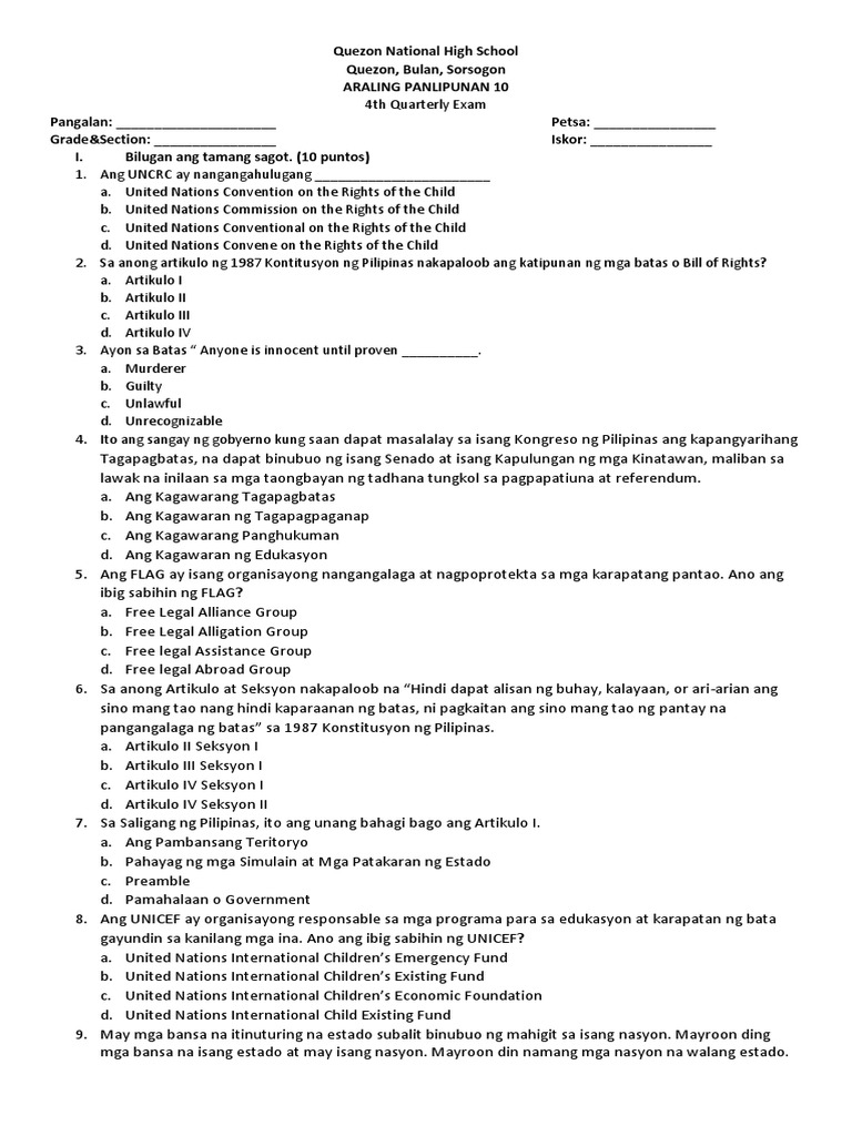 4TH Qe - Ap G10 | PDF