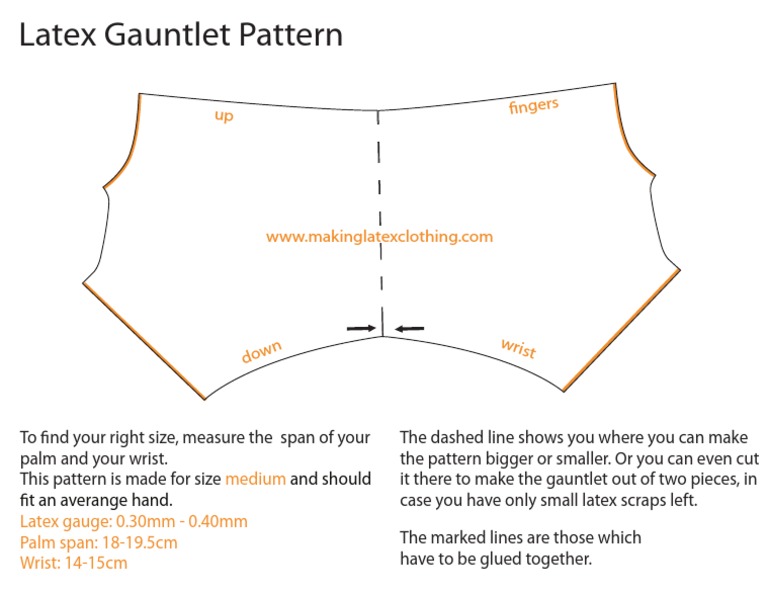 Latex Gauntlet DIY Pattern | PDF