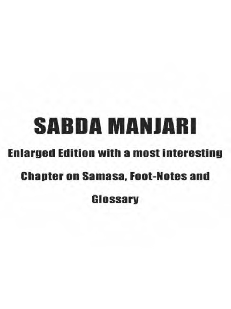 Shabda Manjari | PDF | Grammatical Number | Sanskrit