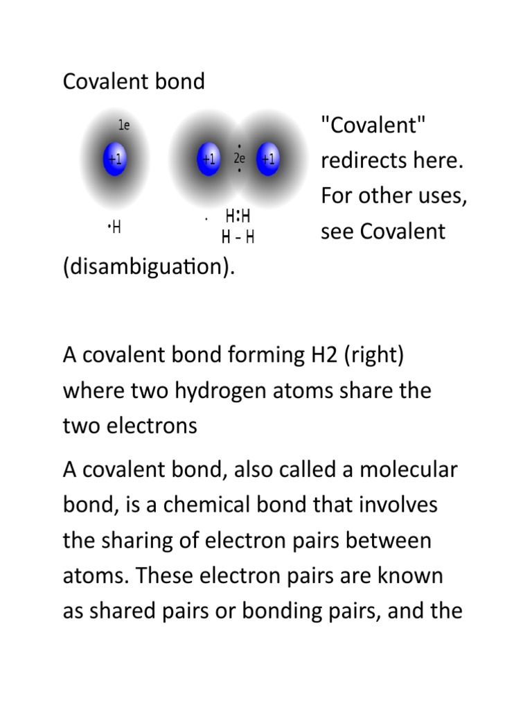 Covalent Bond | PDF | Covalent Bond | Chemical Polarity
