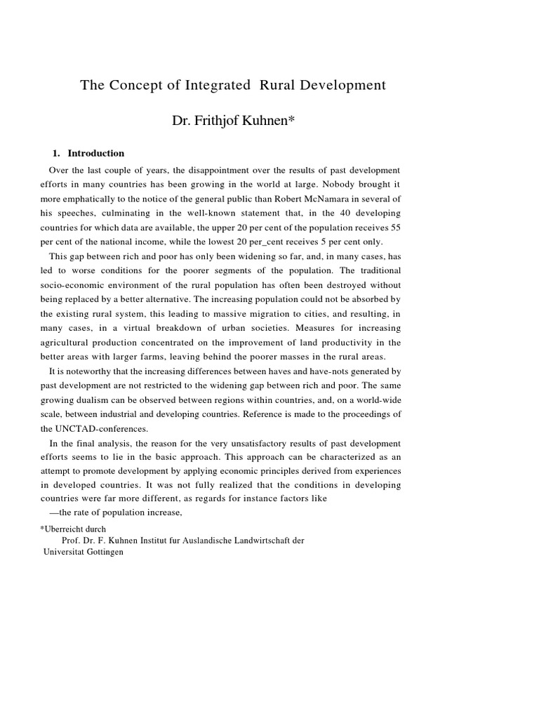 Integrated Rural Development PDF | PDF | Rural Poverty | Agriculture