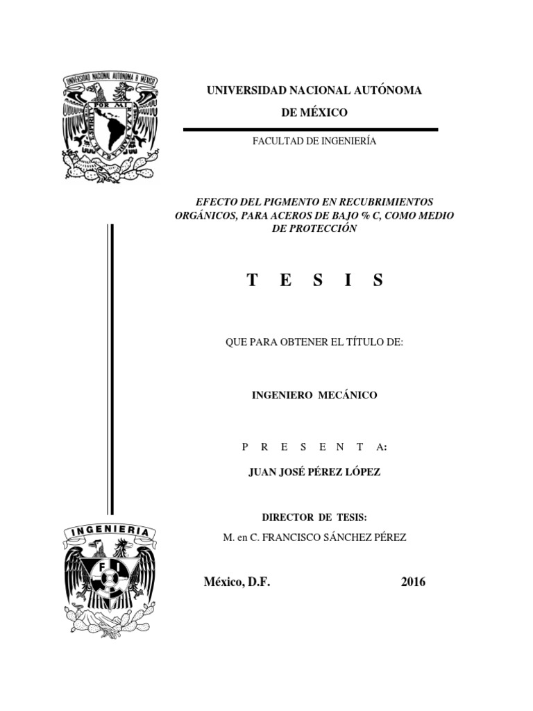 Tesis UNAM.pdf | Revestimiento | Corrosión